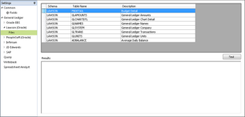 General Ledger Application Settings For Lawson (Oracle) – Spreadsheet Server