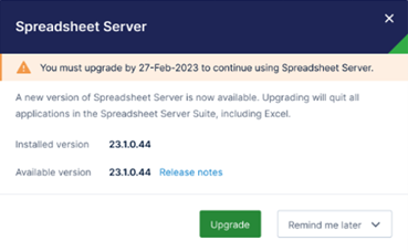 Installation and Auto Upgrade for Platform – Spreadsheet Server