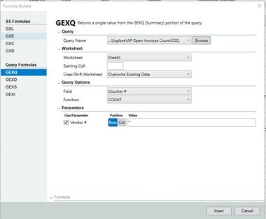 GEXQ Formula – Spreadsheet Server