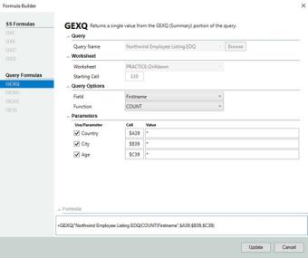 Create and Maintain Query Formulas – Spreadsheet Server