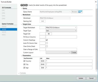 Create and Maintain Query Formulas – Spreadsheet Server