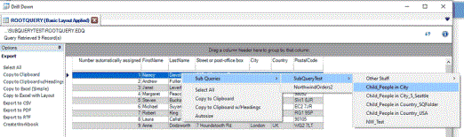 Sub Query Column – Spreadsheet Server