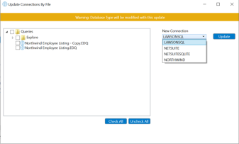 Update a Query Connection – Spreadsheet Server