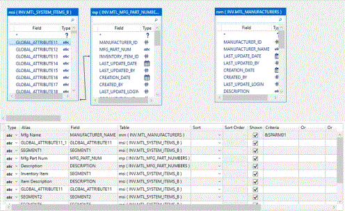 Fields Used Directly from Source Table – Spreadsheet Server