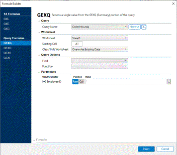 Assign a Query – Spreadsheet Server