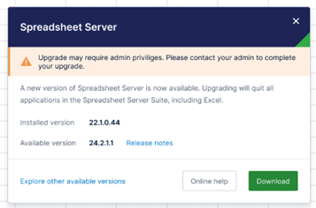 Installation and Auto Upgrade for Platform – Spreadsheet Server