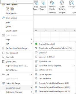 Spreadsheet Server Right-Click Menu – Spreadsheet Server