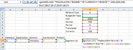 Using Segment Lists or Hierarchy Values in a GXL Formula – Spreadsheet Server