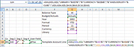 Using Segment Lists or Hierarchy Values in a GXL Formula – Spreadsheet Server