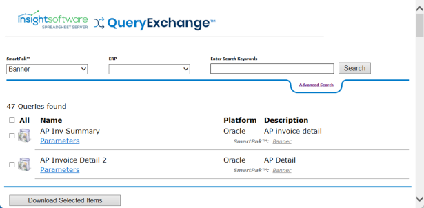 Download Queries from Query Exchange – Spreadsheet Server