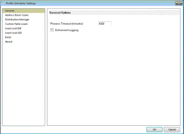 Profile Scheduler Settings – Spreadsheet Server