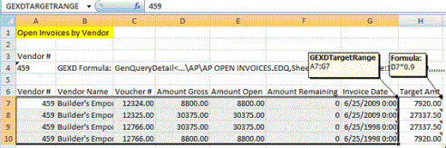 GEXD Targeting a Range – Spreadsheet Server
