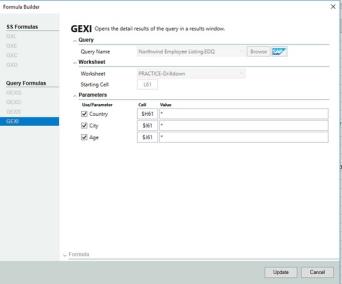 Create and Maintain Query Formulas – Spreadsheet Server
