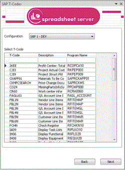 Execute SAP T-Code without a GEXD Formula – Spreadsheet Server