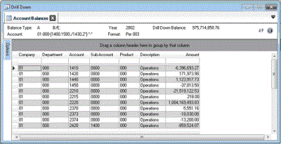 Drill Down to Detailed Account Balances – Spreadsheet Server