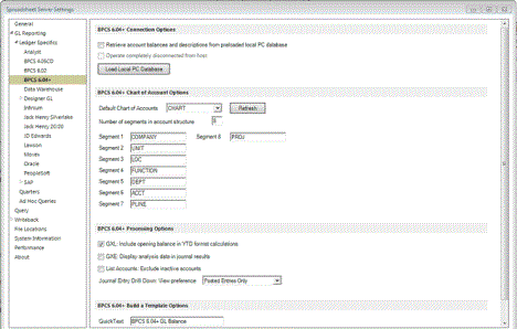 BPCS 6.04+ Ledger Specifics – Spreadsheet Server