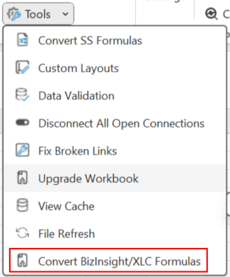 Convert BizNet Reports in Spreadsheet Server – Spreadsheet Server