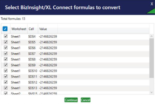 Convert BizNet Reports in Spreadsheet Server – Spreadsheet Server