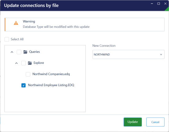 Update a Query Connection – Spreadsheet Server