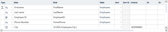 Field List Panel – Spreadsheet Server