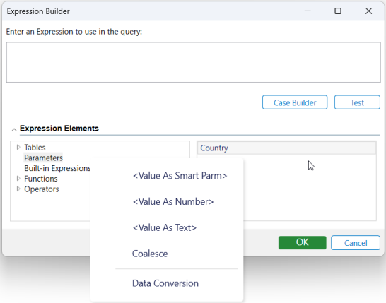 Smart Parms in Query Designer – Spreadsheet Server