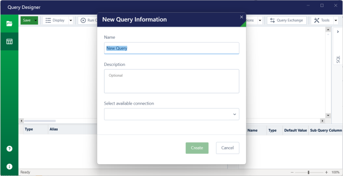Create and Open a Query – Spreadsheet Server