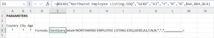 Parameters in Excel – Spreadsheet Server