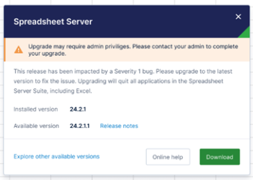 Installation and Auto Upgrade for Platform – Spreadsheet Server