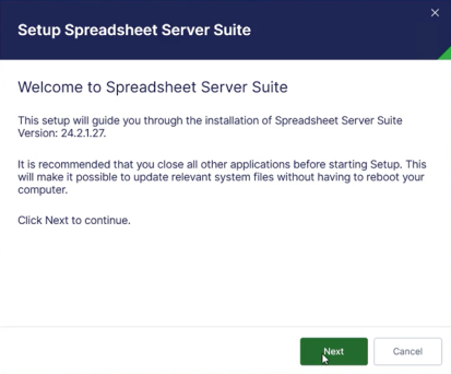 Install Spreadsheet Server Suite – Spreadsheet Server